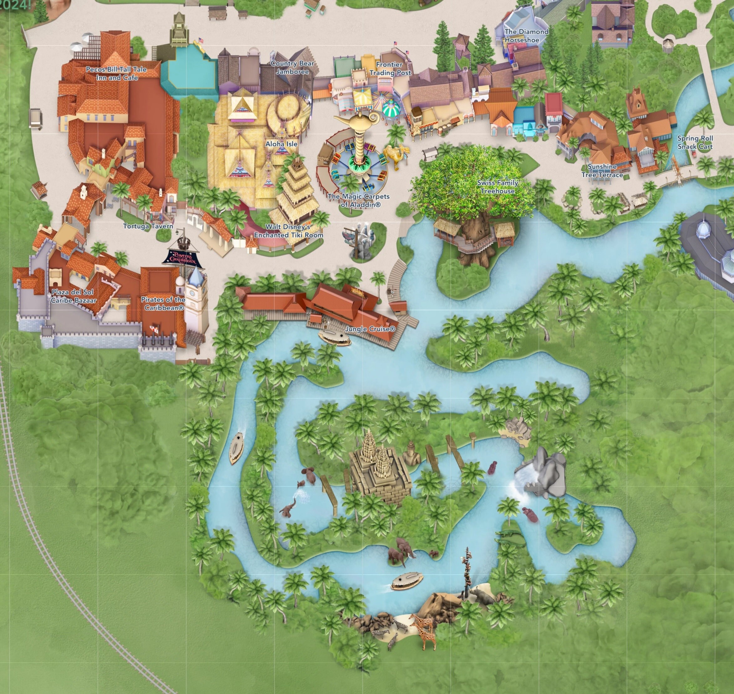 ¡Mapa de Magic Kingdom Park, actualizado para julio de 2023! - Etsy España