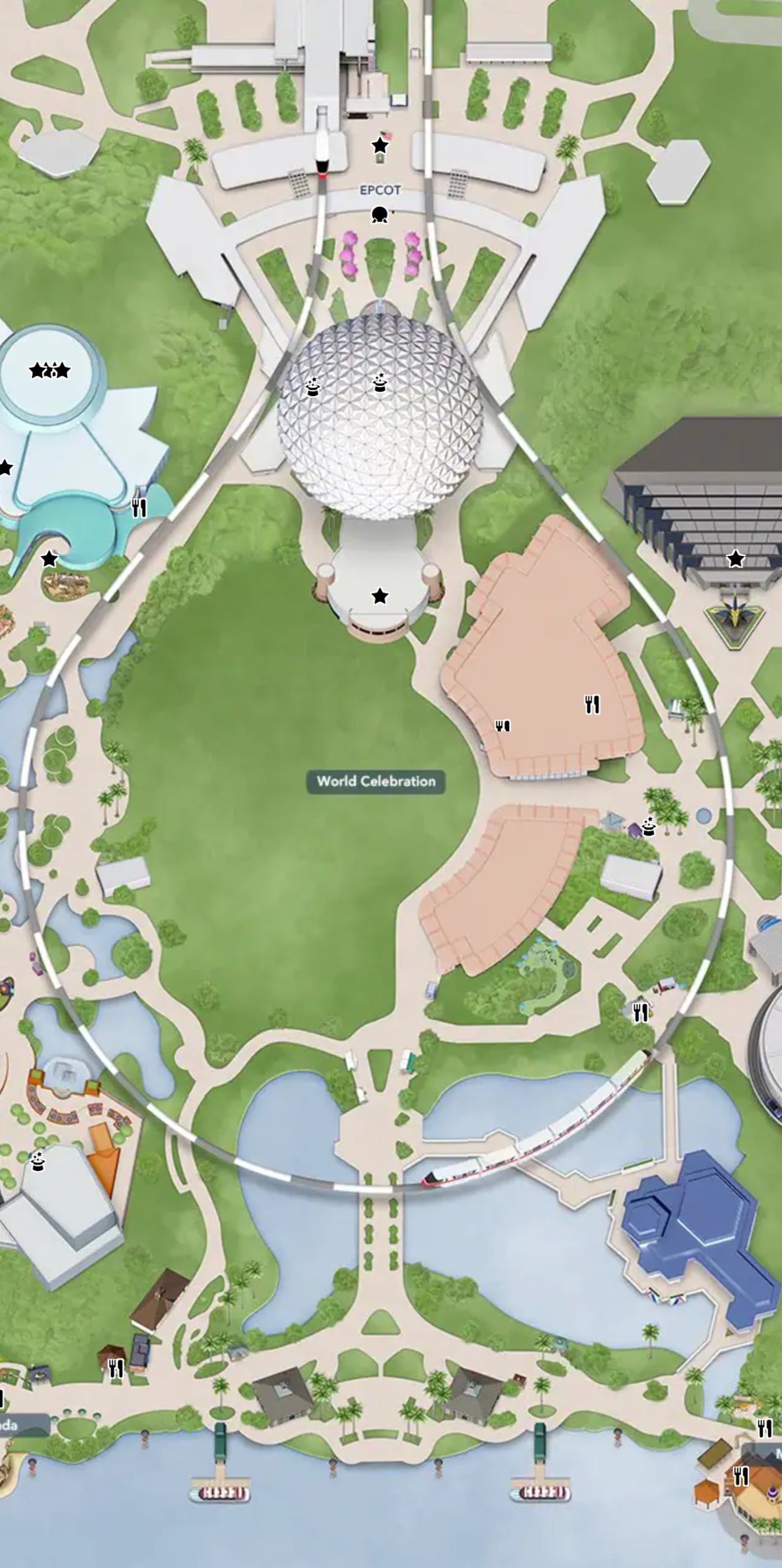 EPCOT Center Park Map, Lands, Pavilions, and Resorts - Etsy