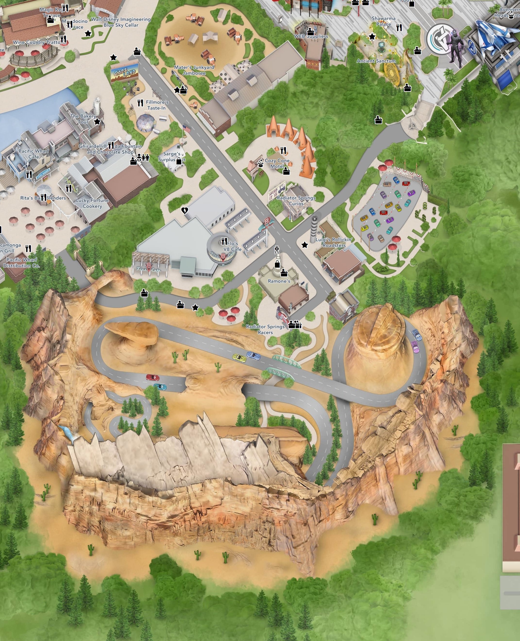 DL-CA California Adventure Deluxe Map (parks and Lands) - Etsy