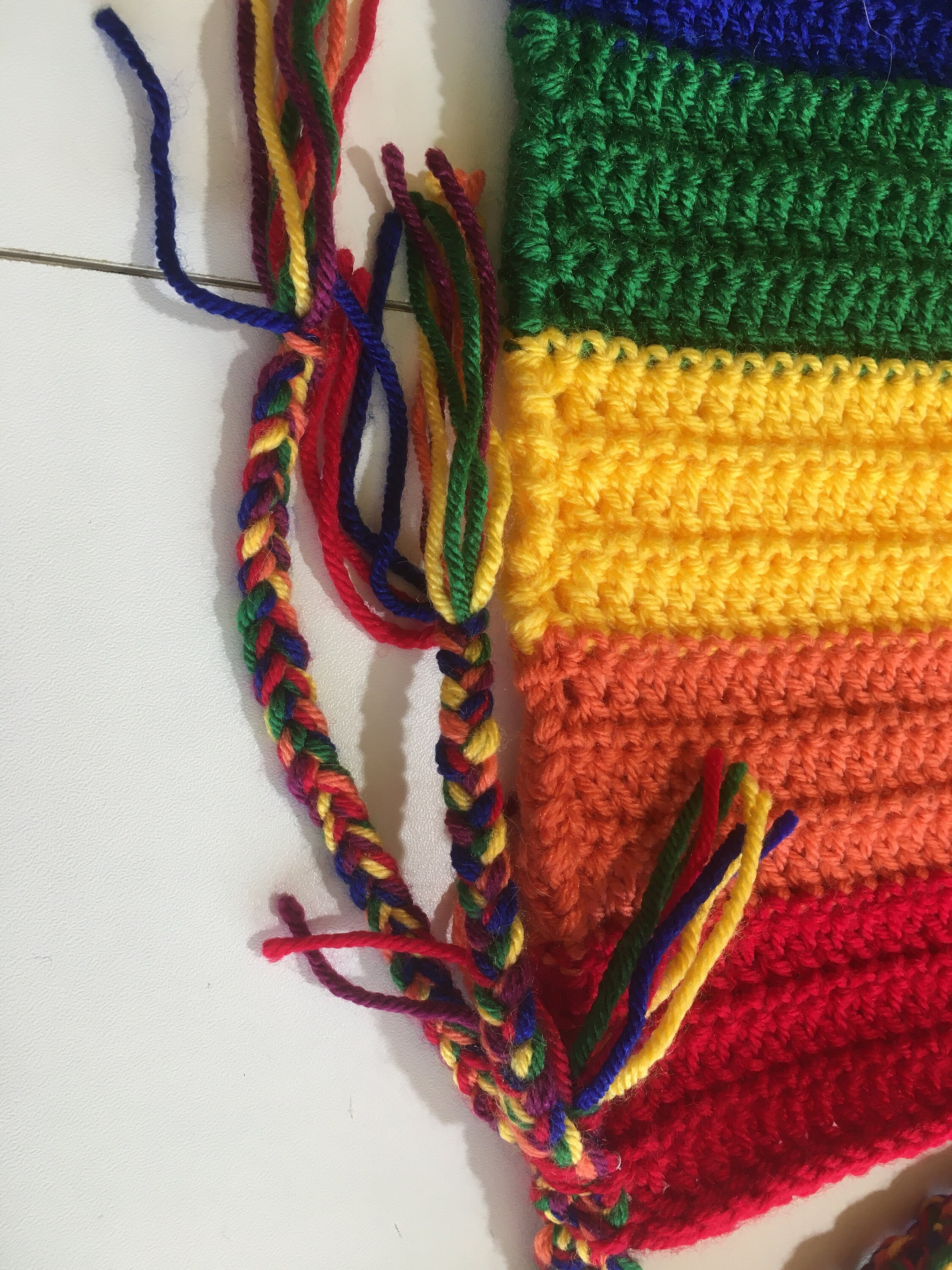 Unique Crocheted Pride Flag Cross-body Bag With Tassels, Great Gift for ...