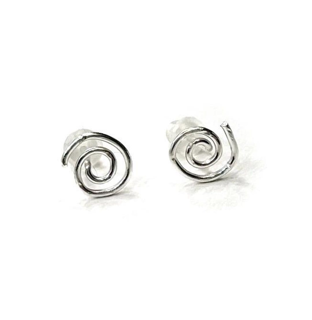 Handmade Swirly Sterling Silver Stud Earrings: Cottagecore Fairy ...