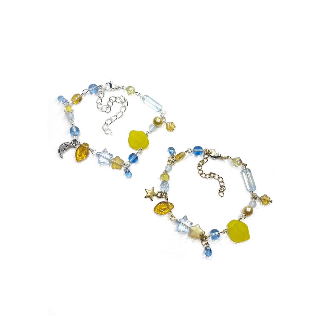 Luna (clutter Bracelet | Gold or Silver |charm Bracelet | Y2k ...