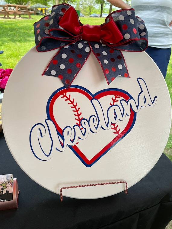 Cleveland Baseball Themed Wood Door Hanger 15 - Etsy