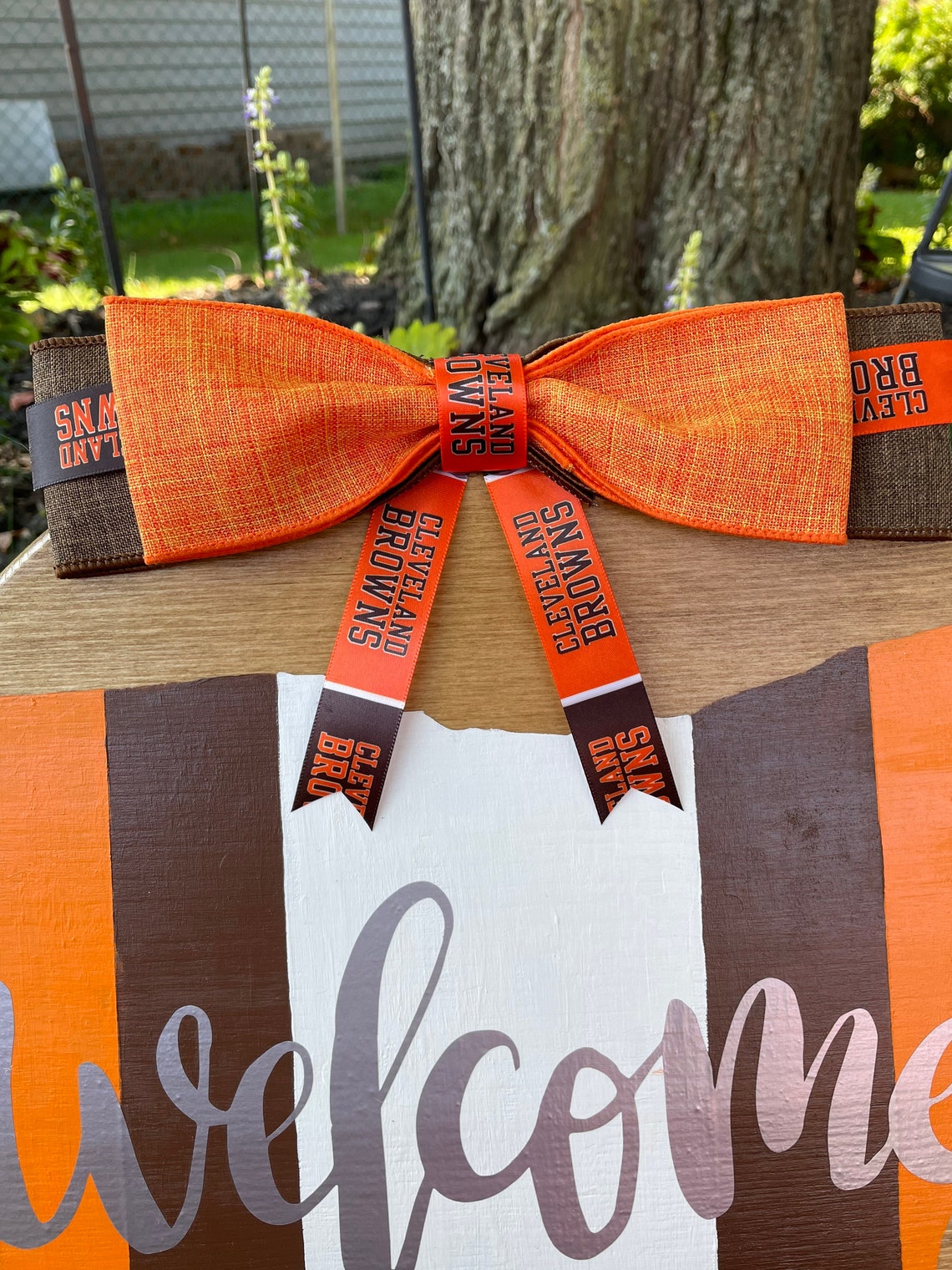 Cleveland Browns Themed Ohio Welcome Wood Door Hanger 15 - Etsy