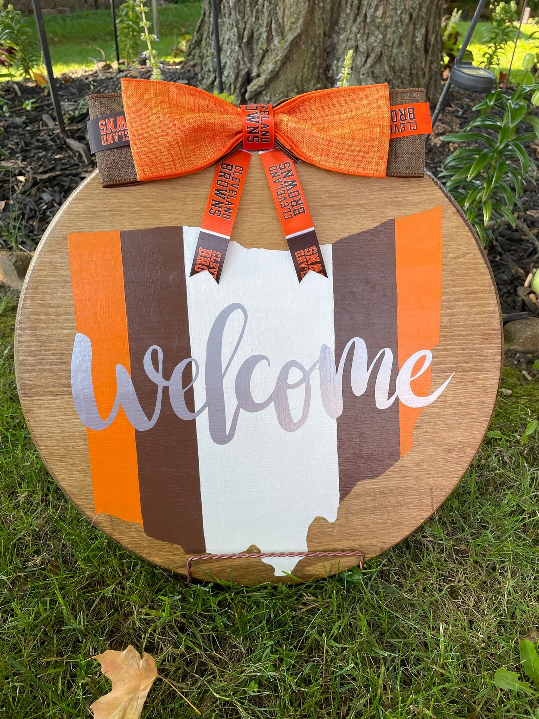 Cleveland Browns Themed Ohio Welcome Wood Door Hanger 15 - Etsy