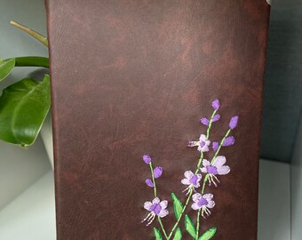 Floral Design, Hand Embroidered Journal, Reusable Cover, A5 Planning ...