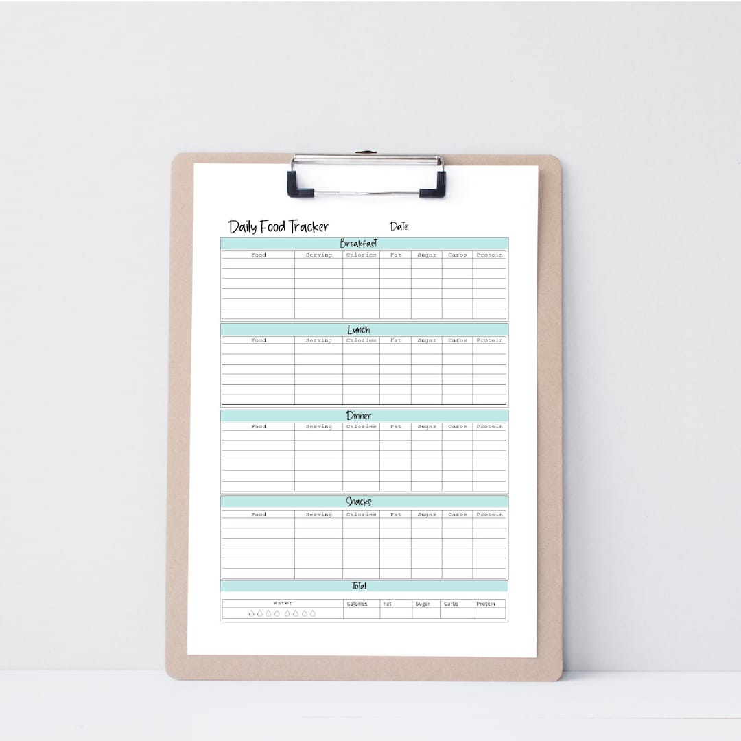 Printable Daily Food Tracker Instant Download Printable - Etsy