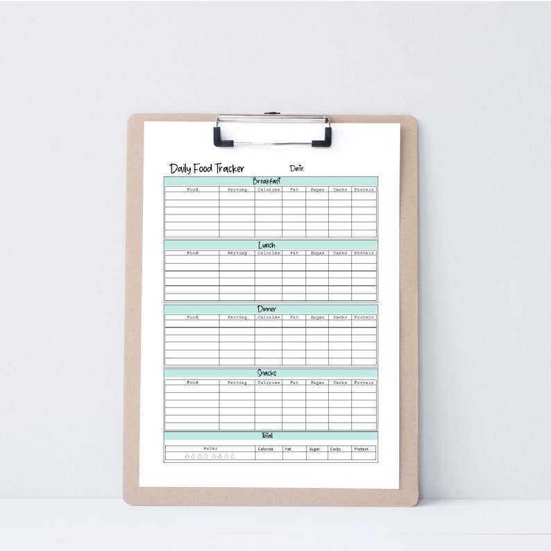 Printable Daily Food Tracker Instant Download Printable - Etsy Canada