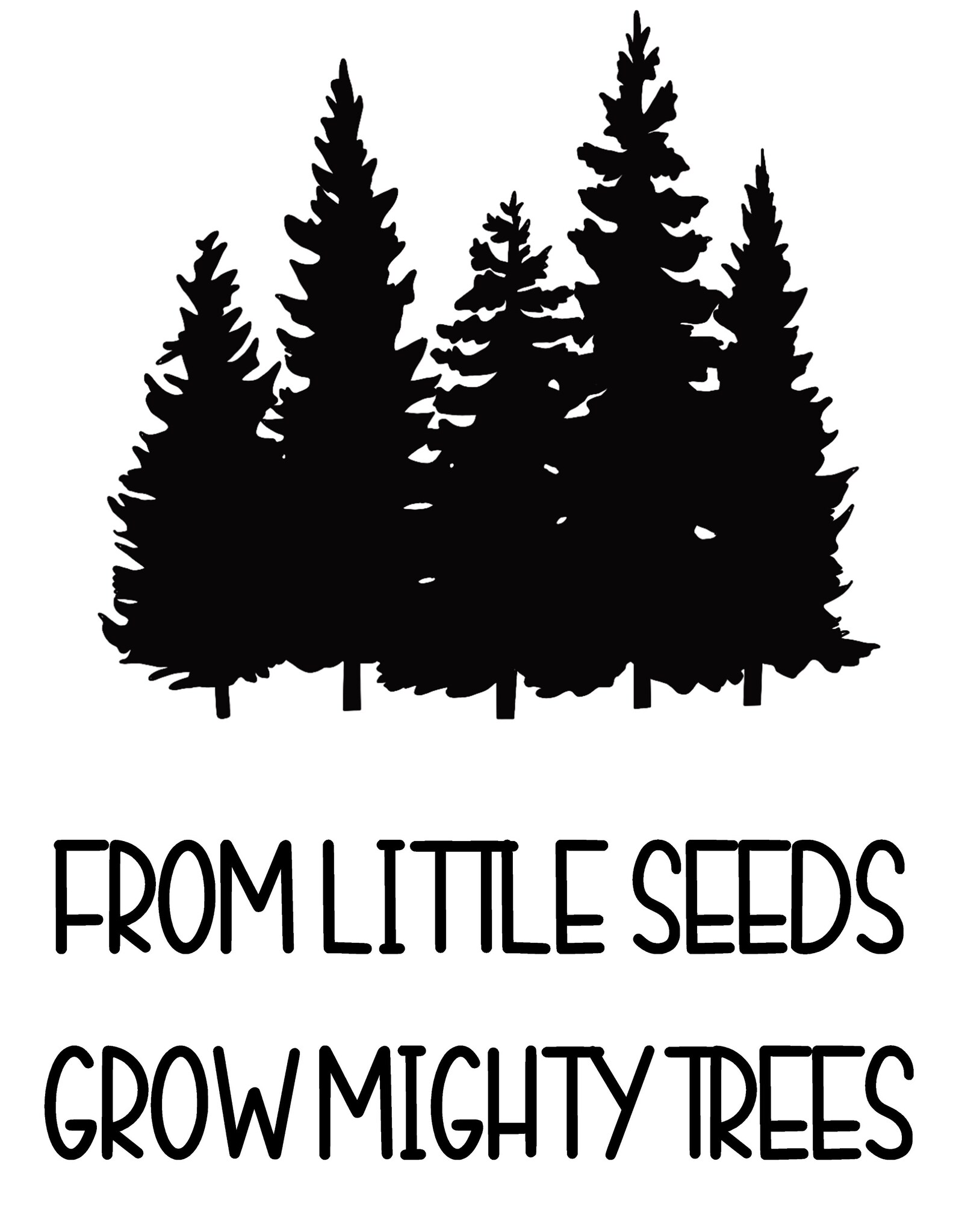 From Little Seeds Grow Mighty Trees Printable Nursery Kids Baby ...