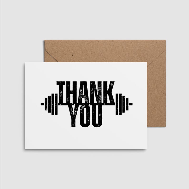 Personal Trainer Thank You Card - Gym Thank You Card - Fitness Card ...