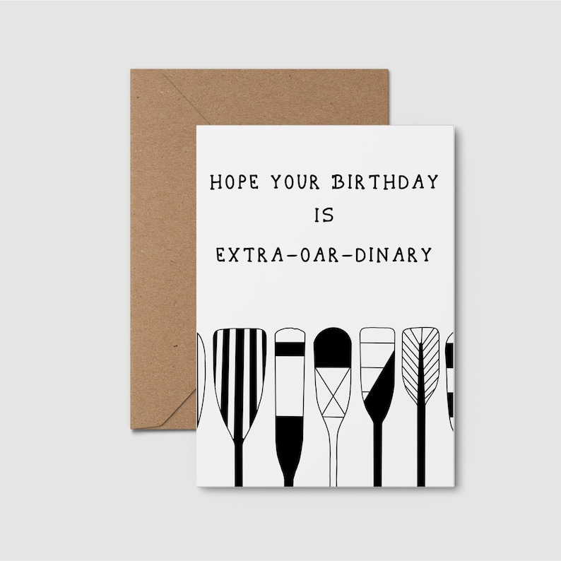 Birthday Card - Funny - Printable - Blank - Oar - Paddle - Canoe - Pun ...