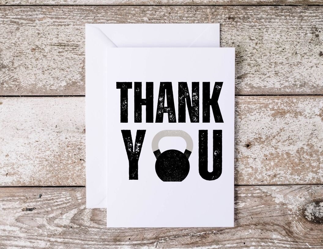 Thank You Card - Gym - Personal Trainer - Fitness Thank You - Printable ...