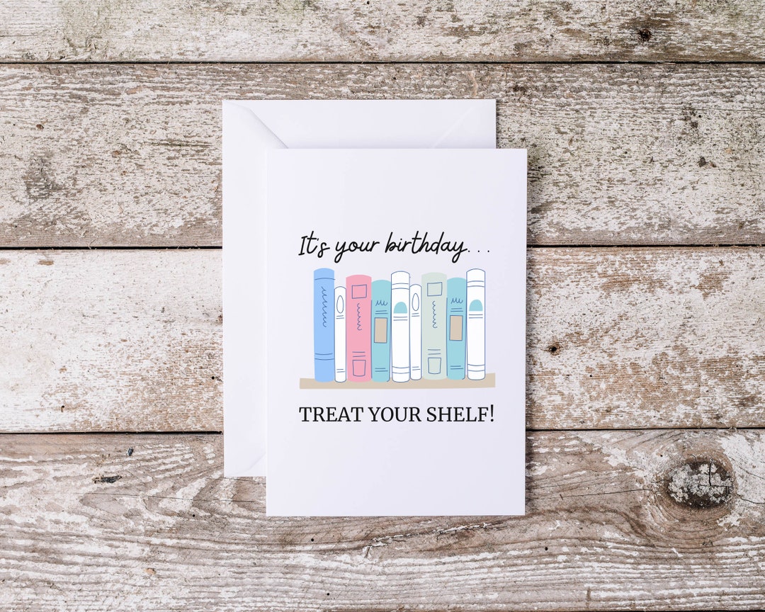 Book Lover Card Birthday Card for Reader Bookworm Birthday Card for ...
