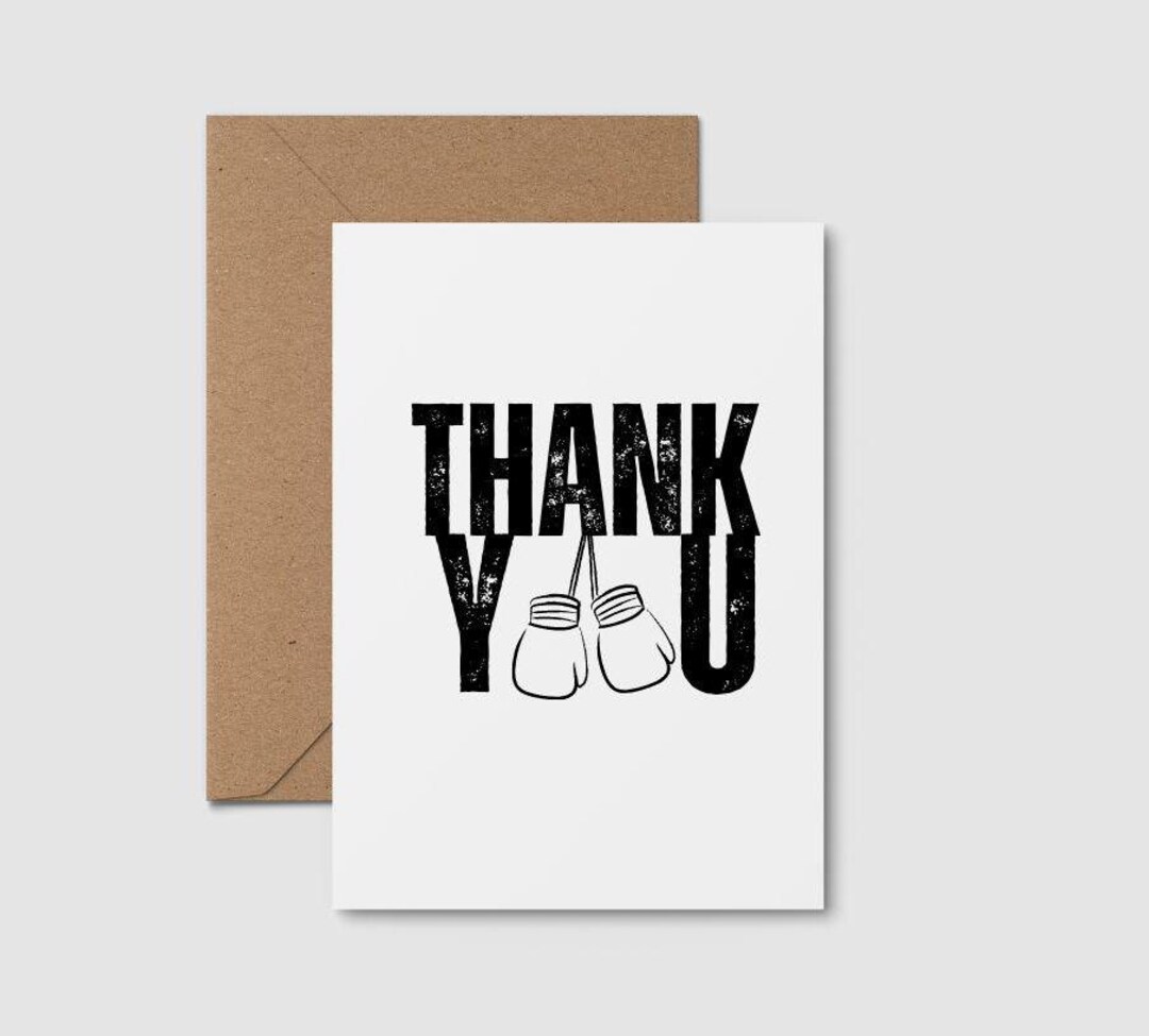 Boxing Thank You Card - Gym - Personal Trainer - Fitness Thank You ...