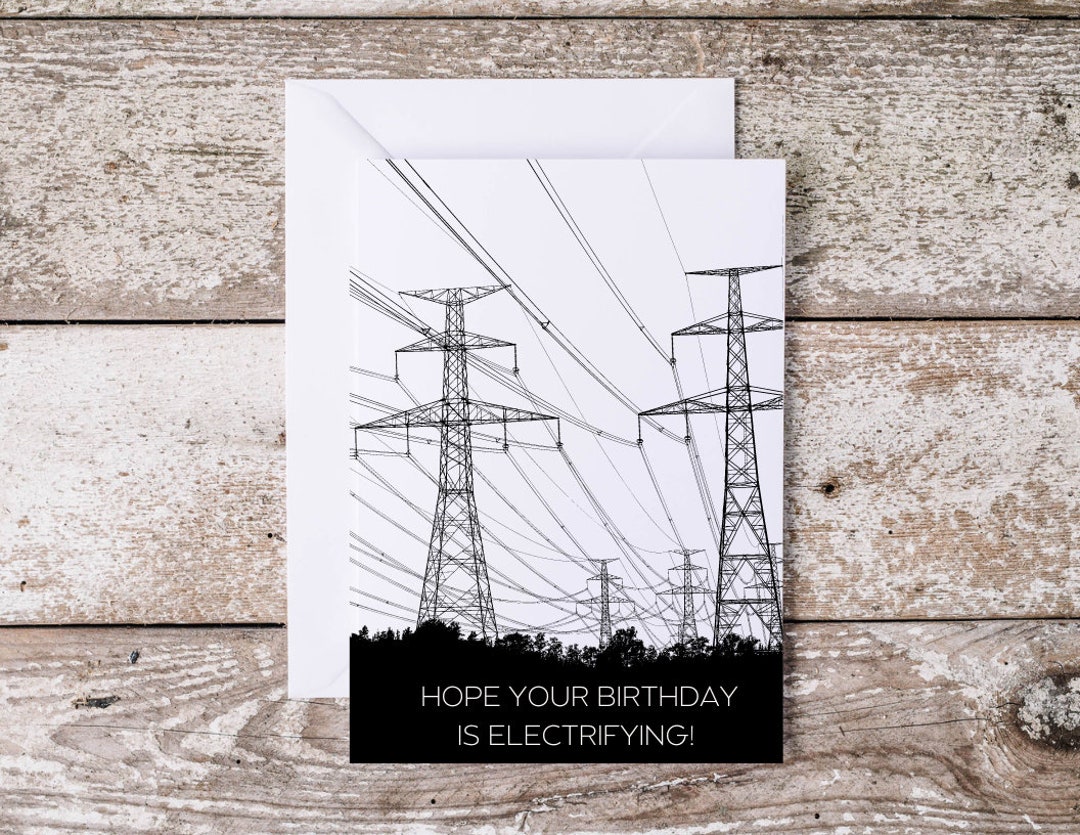 Powerline Technician Birthday Card Electrical Birthday Card Pun Card Printable Card Lineman ...