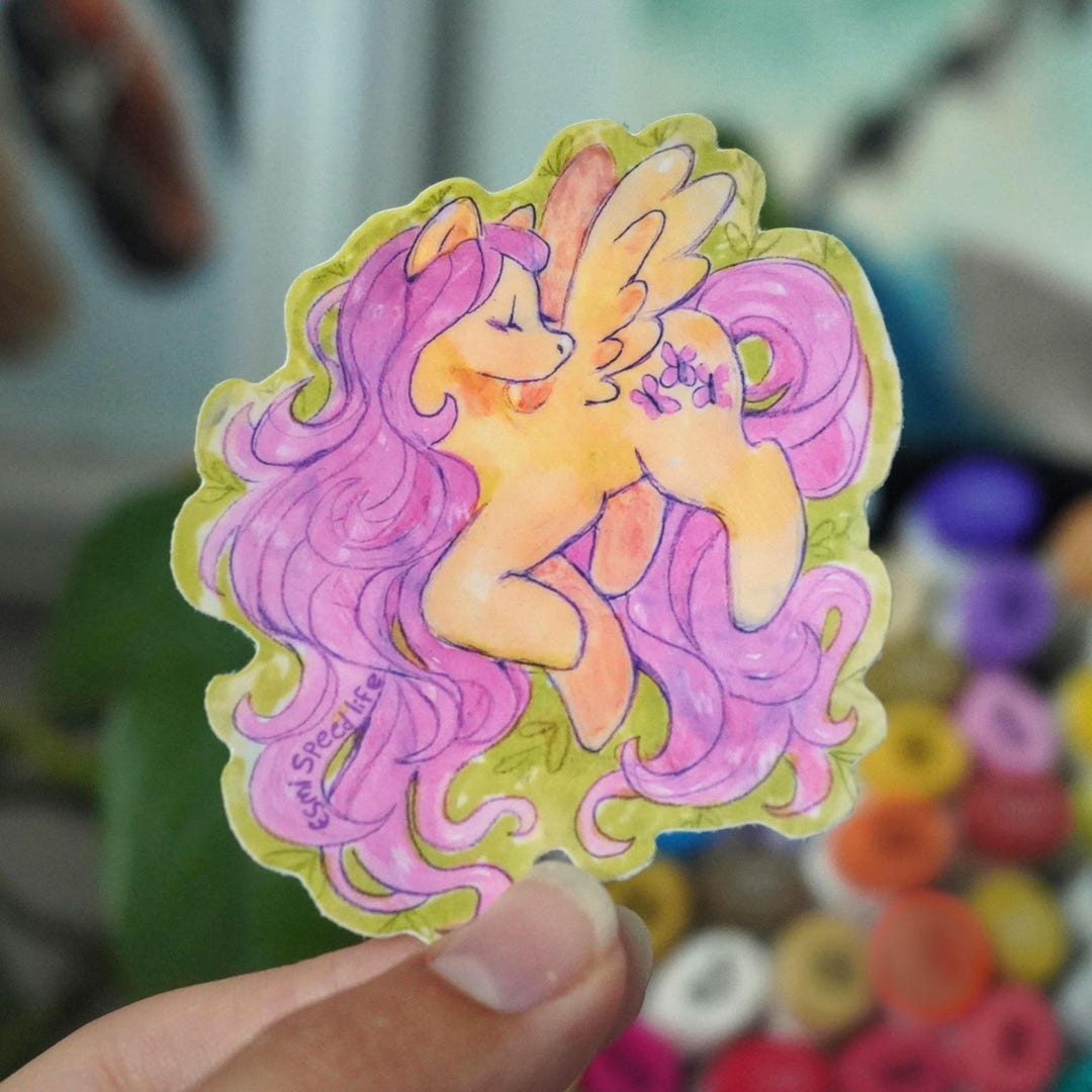Pegasus Sticker Hand Made | Butterfly | Pony Illustration | Stationery ...