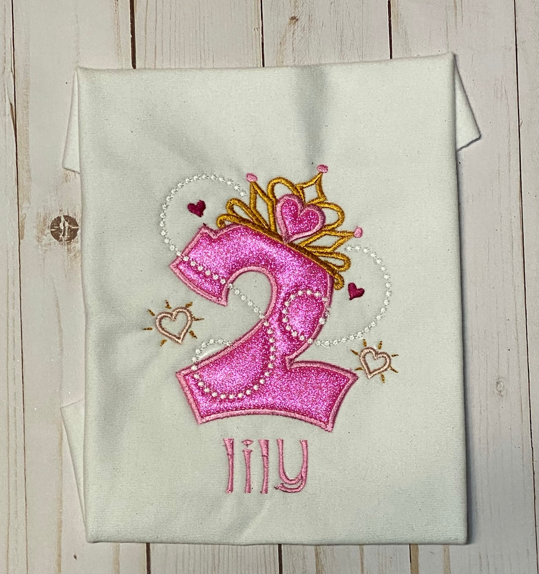 Princess Birthday Shirt, Kids Pink Princess Birthday Shirt, Embroidered ...