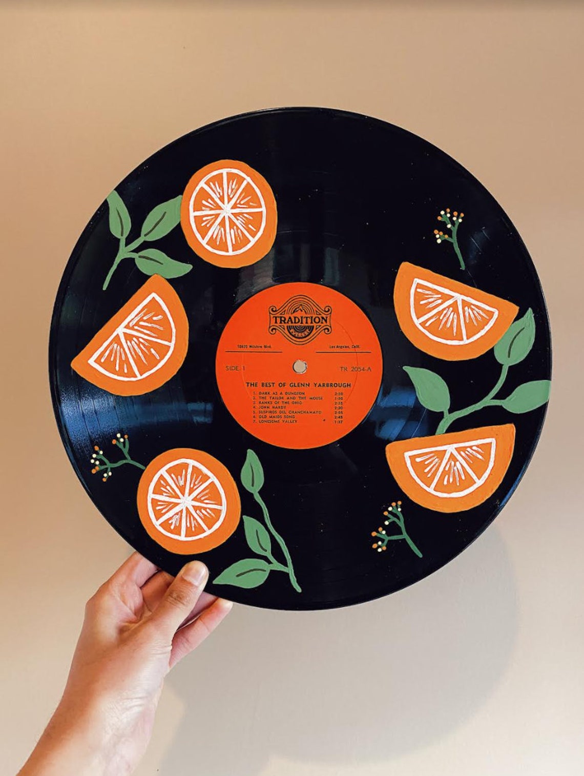 Orange Painted Vinyl Record | Etsy