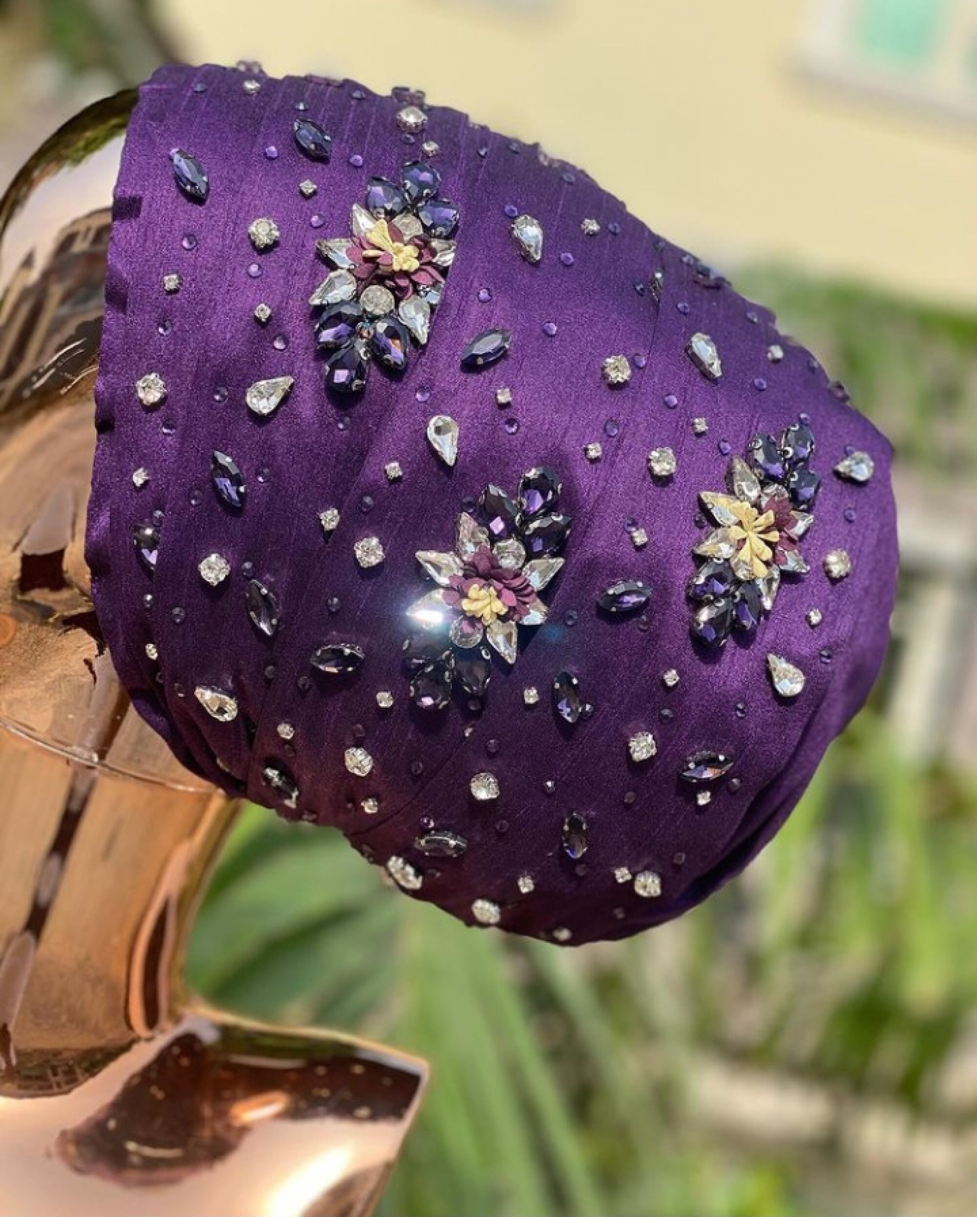 Luxury Women Handmade Embellished Turban, Hand Beaded Unravel Turban ...
