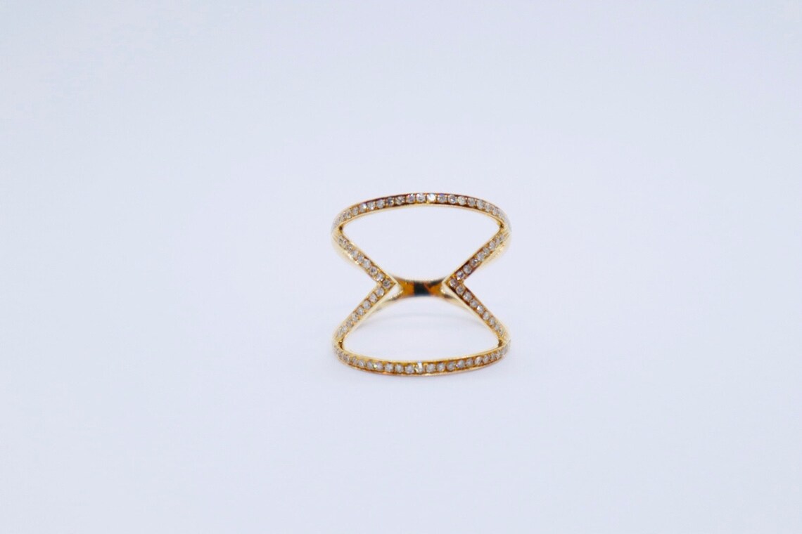 Anneau jaune dor et de diamant - Etsy France