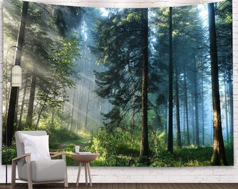 Magical Fantasy Forest Tapestry Wall Hanging Bioluminescence Art - for ...