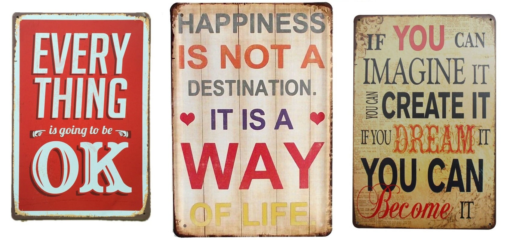 Wall Decor With Inspirational Quotes or Funny Sayings on Metal - Etsy UK