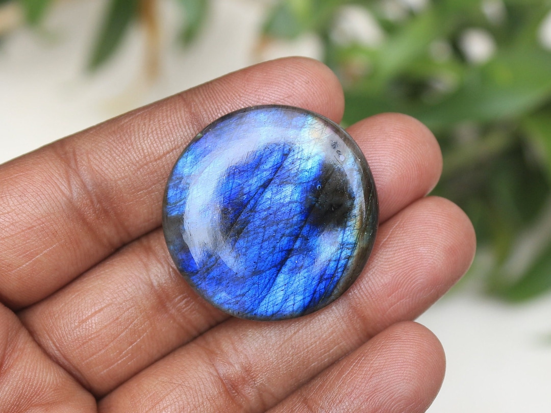 33X6 MM Labradorite Round, Blue Fire Labradorite, Round Shape, Cabochon ...