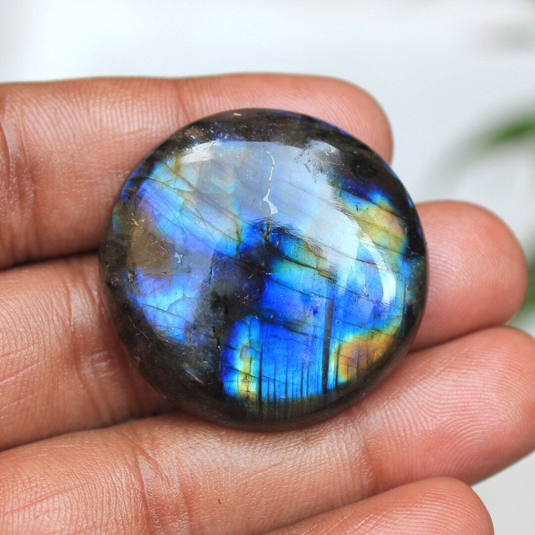 Unique Labradorite, 33X8 MM, Round Shape Smooth Cabochon Gemstone, for ...
