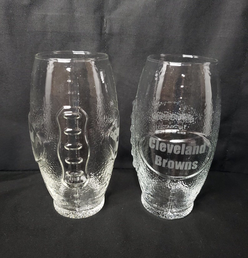 Set of 2 Customizable Football Shaped Drinking Glasses | Etsy
