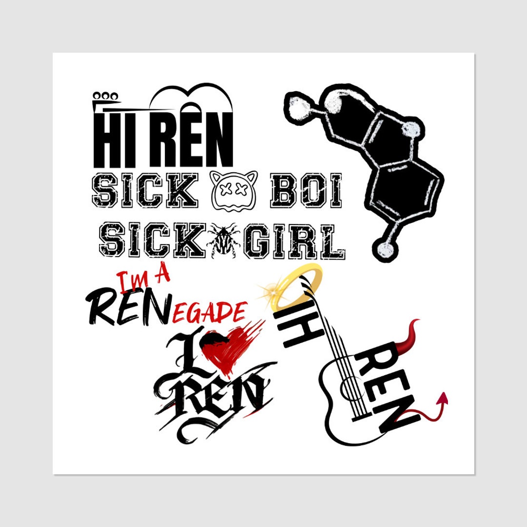 Hi Ren Gill , Temporary Tattoos Gift for Renegade Ren Fans, Show Your ...