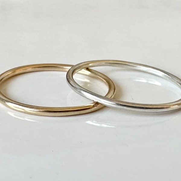 Silver and Gold Ring - Etsy