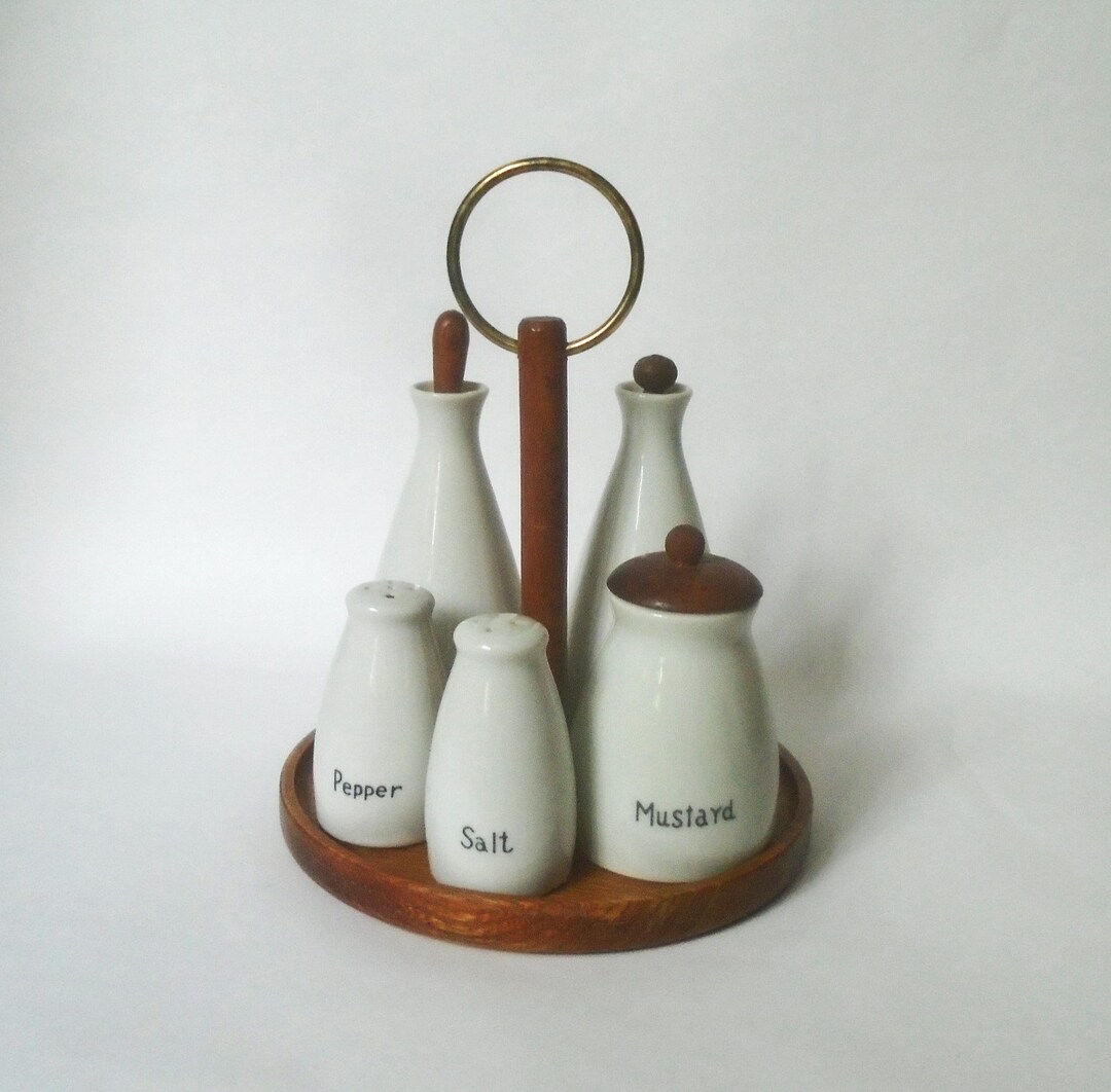 Adorable Midcentury Modern Condiment Set Woodcrest Styson - Etsy