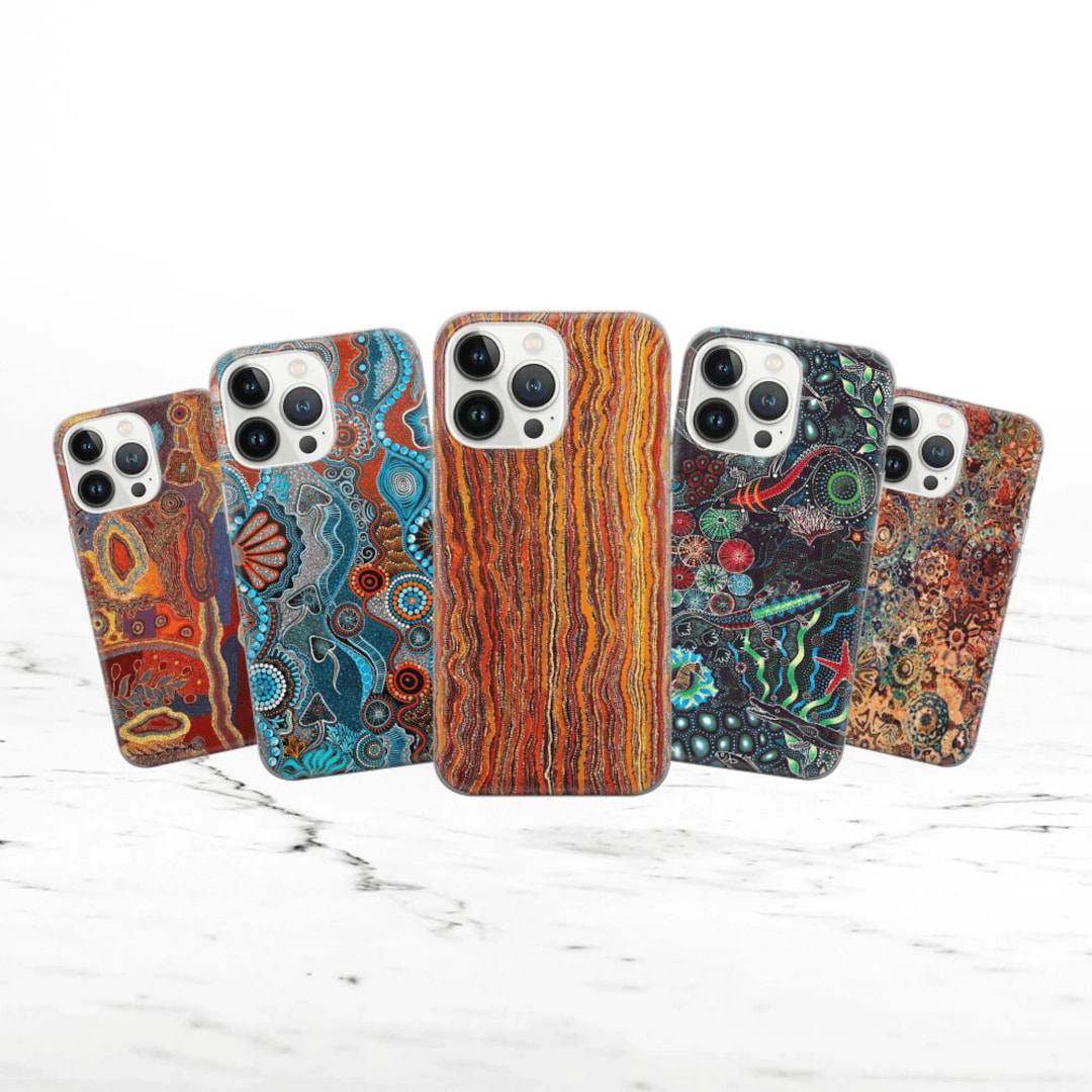 Aboriginal Art Phone Case Dot Painting Cover for iPhone 15 14 13 12 Pro ...