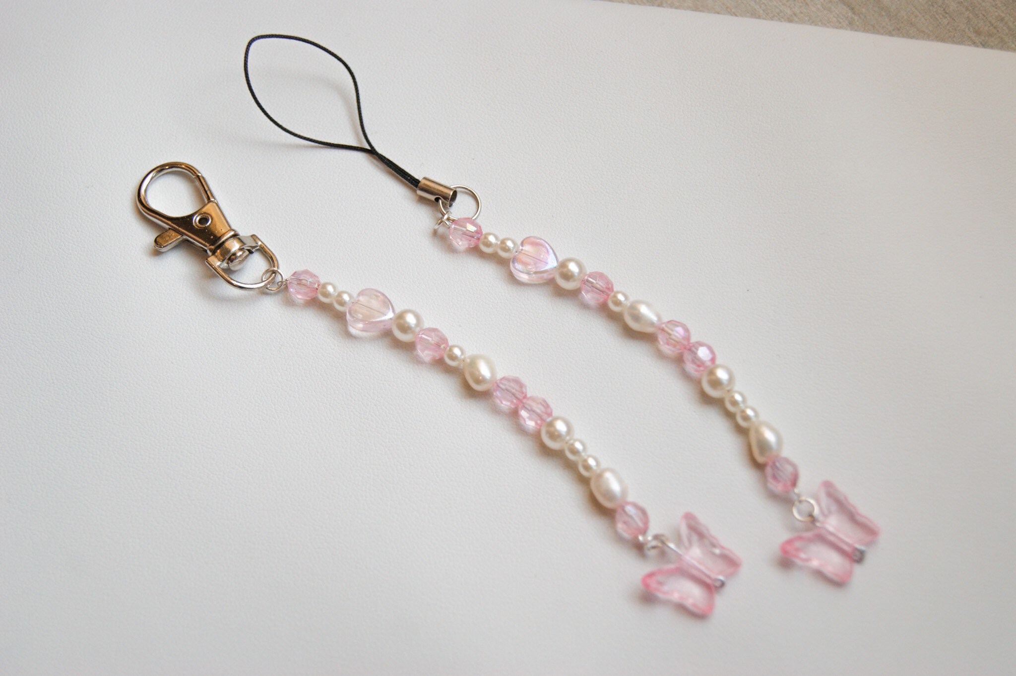 Pink Butterfly Keychain/phone Charm - Etsy