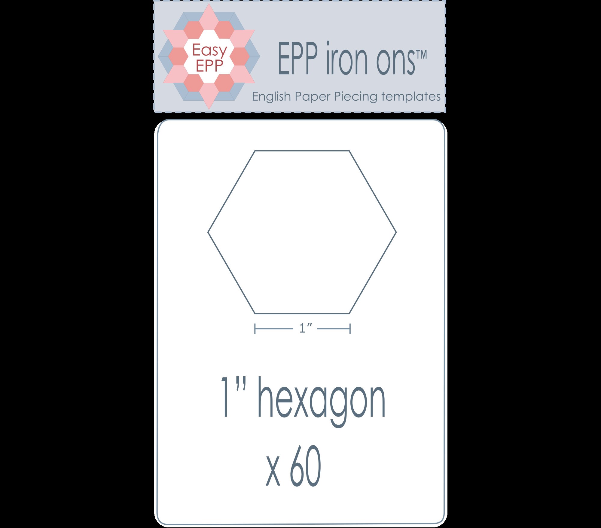 Hexagon 1"- EPP Templates - Cut Files for English Paper Piecing | SVG ...