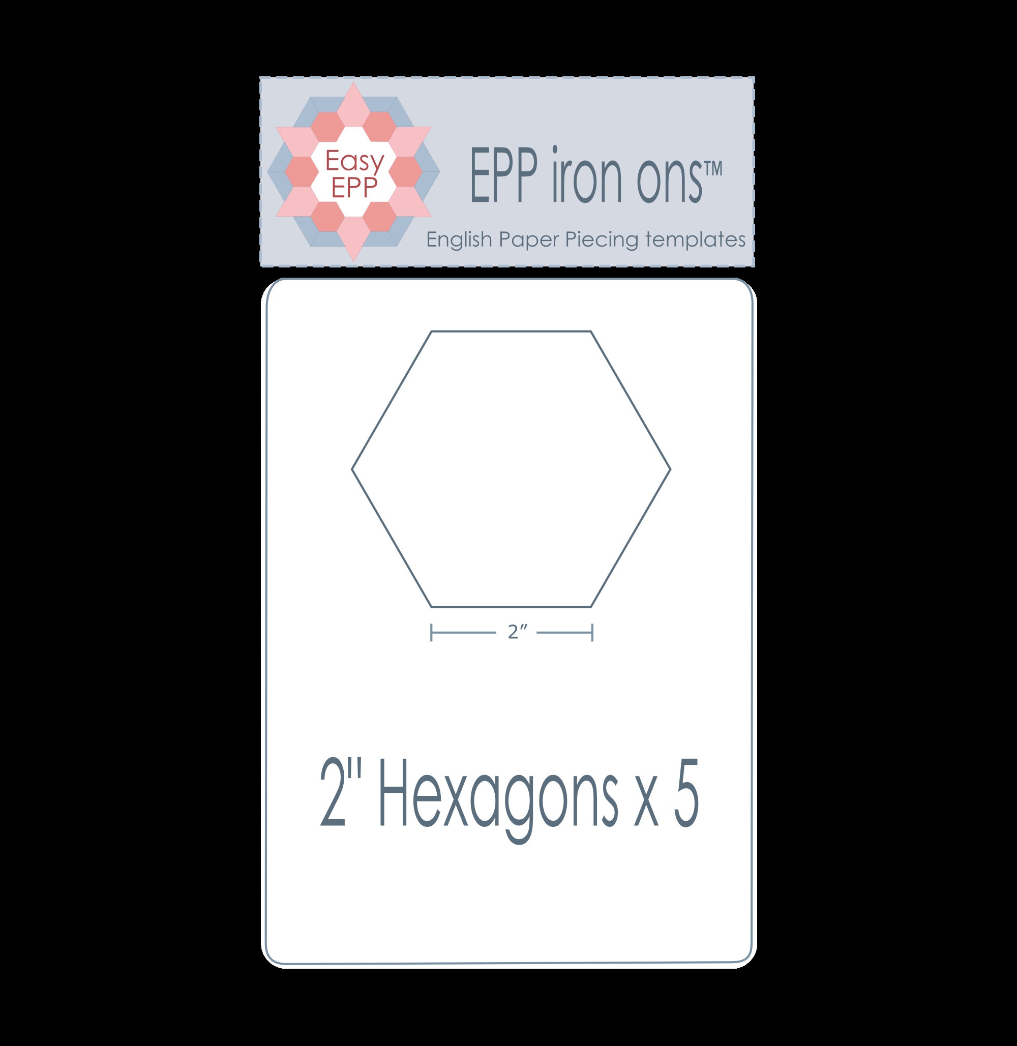 Hexagon 2" - EPP Templates - Cut Files for English Paper Piecing | SVG ...