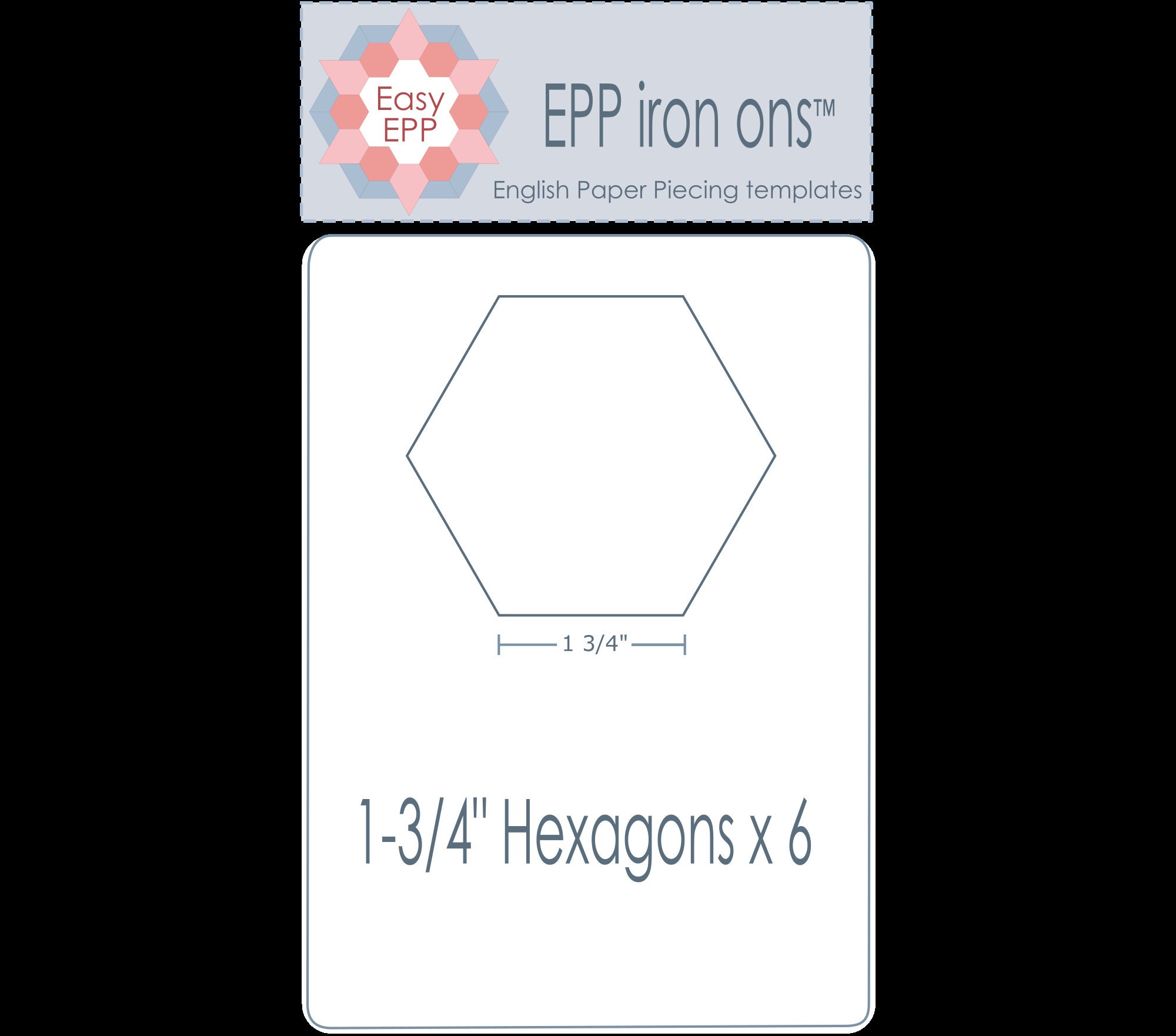 Hexagon 1-3/4" - EPP Templates - Cut Files for English Paper Piecing ...
