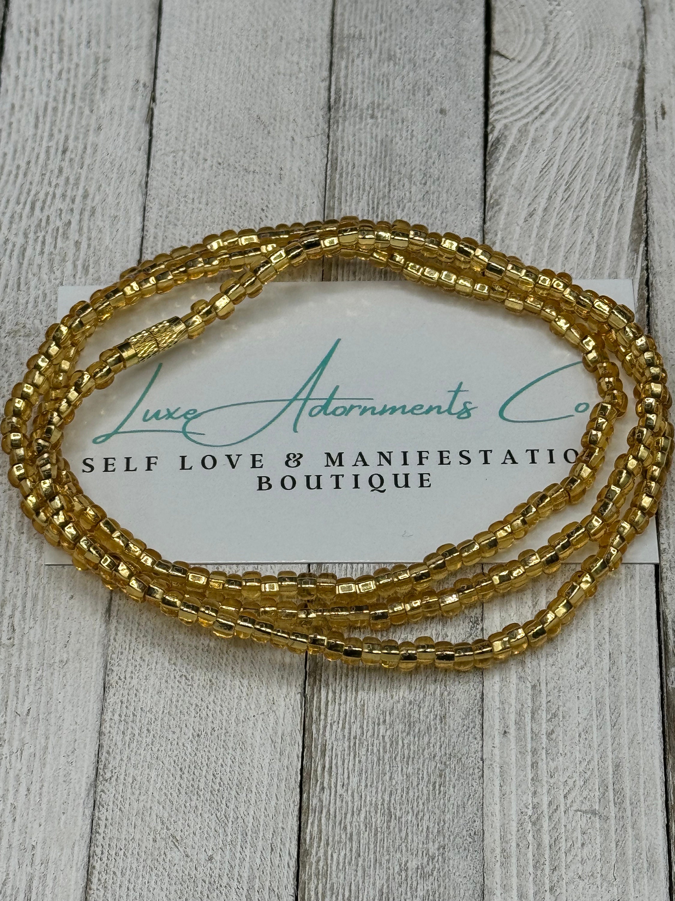 Abundance Waist Bead Set (3)- Waist Beads W/ Clasp - Stretch Weight ...