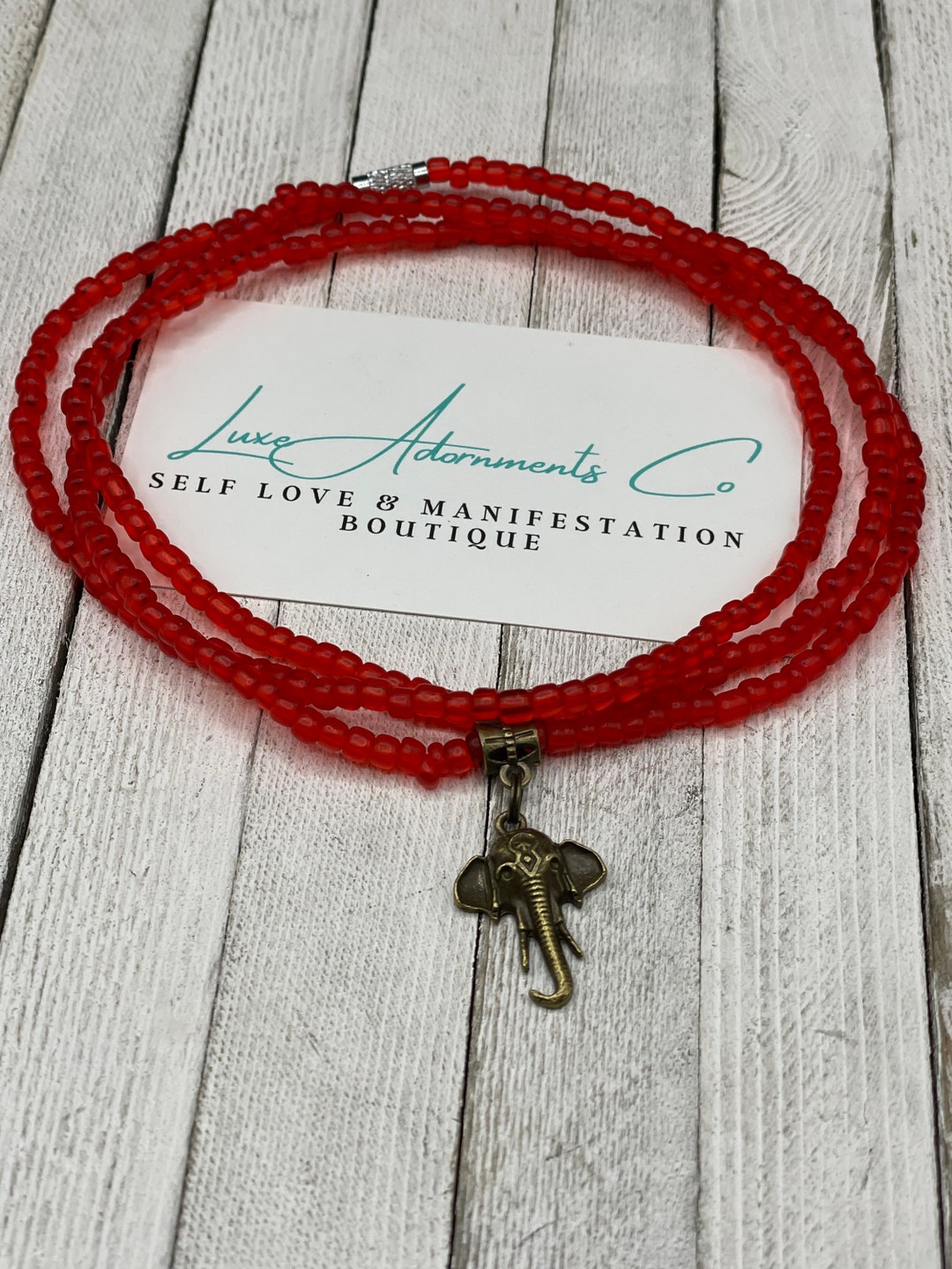 Red Stretch Waist Bead - Waist Beads Multiple Charm Options - BUY 3 GET ...