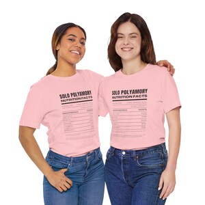 Unisex Tee Shirt - Solo Polyamory Nutrition Facts Shirt - Love in ...