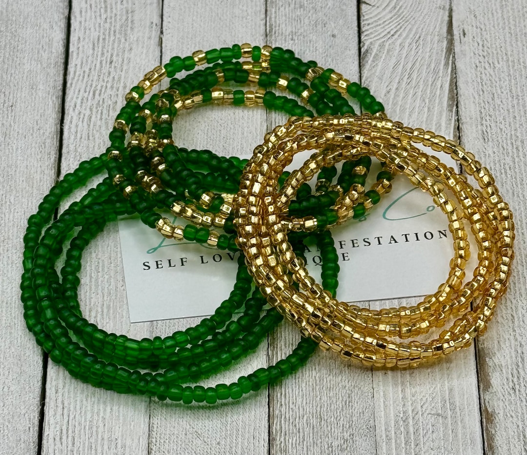 Abundance Waist Bead Set (3)- Waist Beads W/ Clasp - Stretch Weight ...