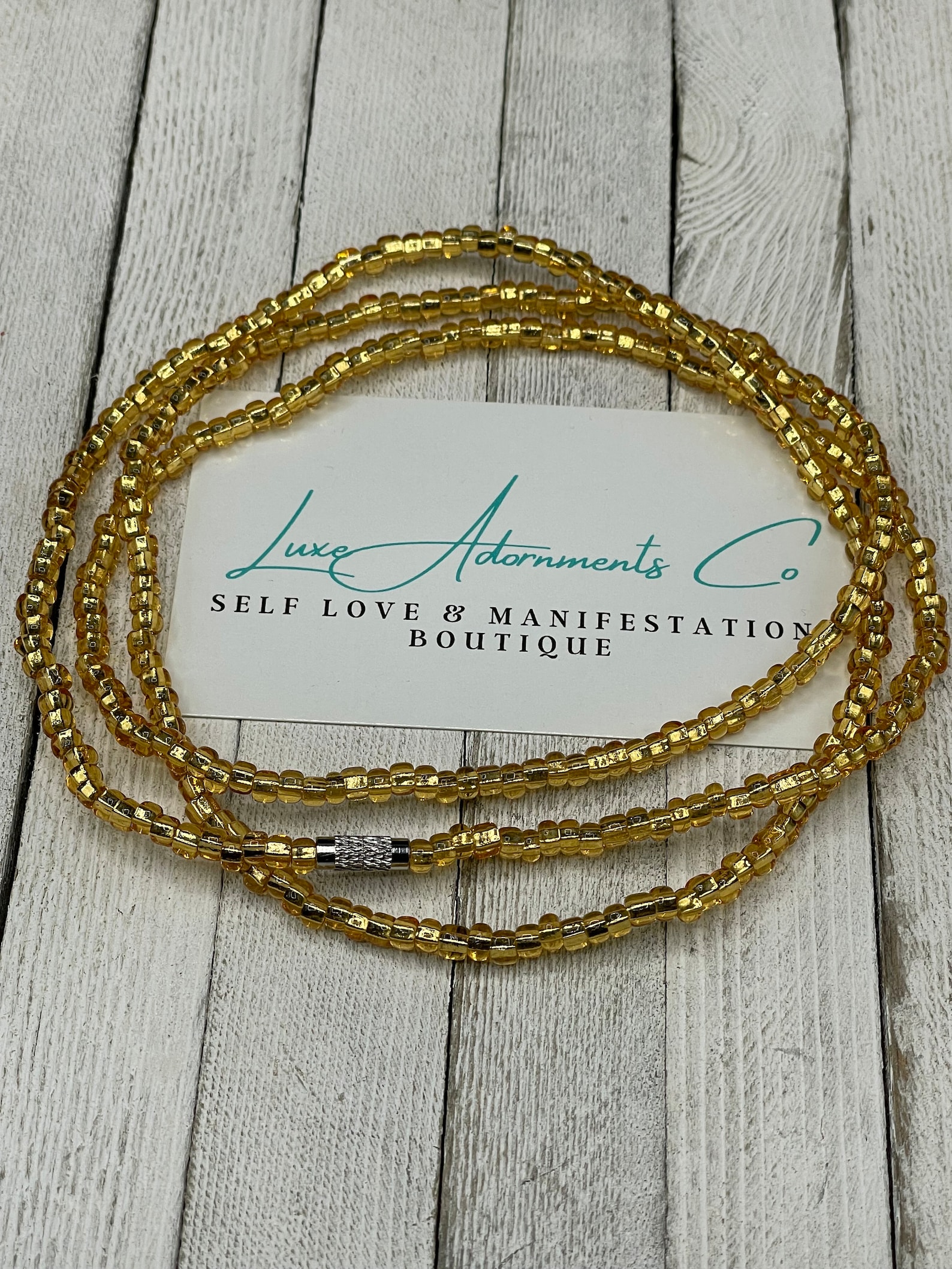 Black & Gold Waist Beads Set W/glowing Butterflies - Manifestation Body ...