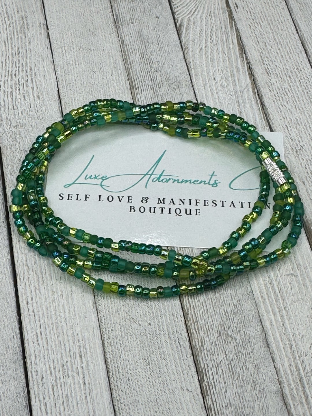Green Waist Beads W/ Ankh Charm - African Belly Beads - Handmade to ...