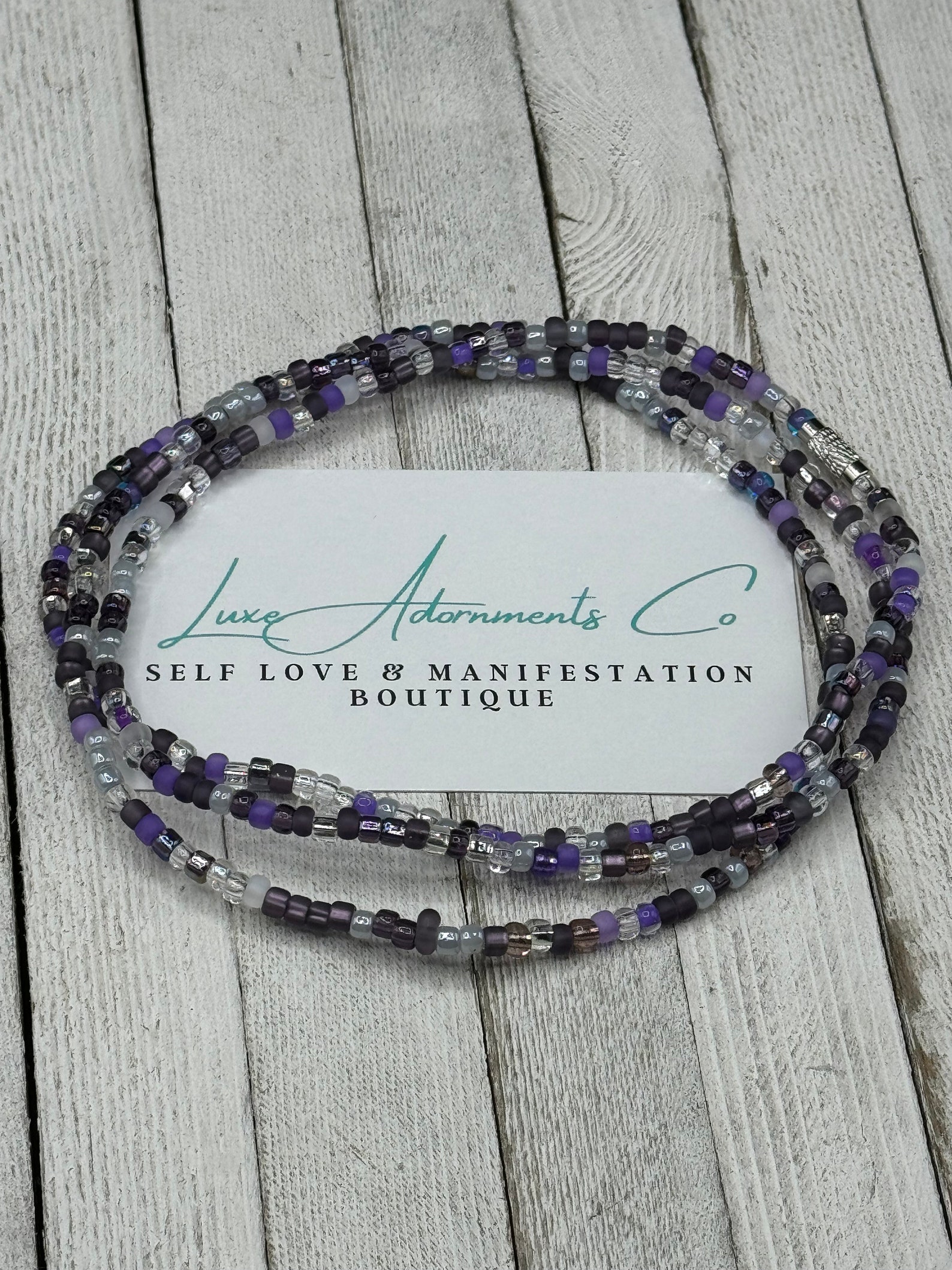 Genuine Amethyst Healing Waist Beads Set W/hematite & Black Jasper ...