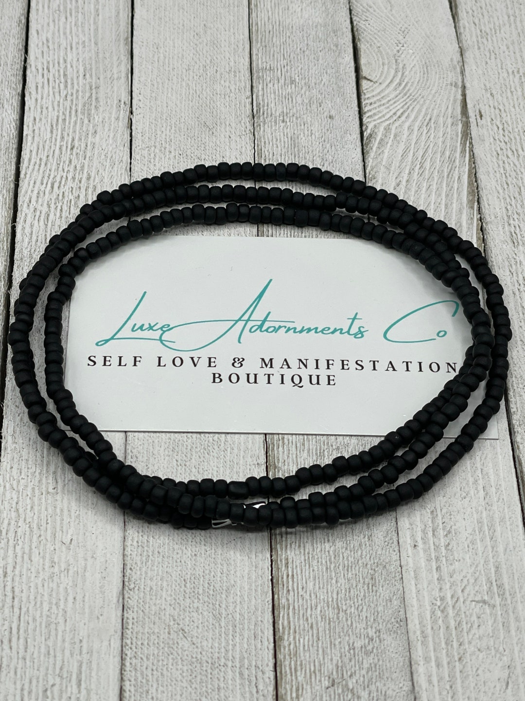 Black Waist Beads - Stretch Waist Beads - Removable African Waist Beads ...