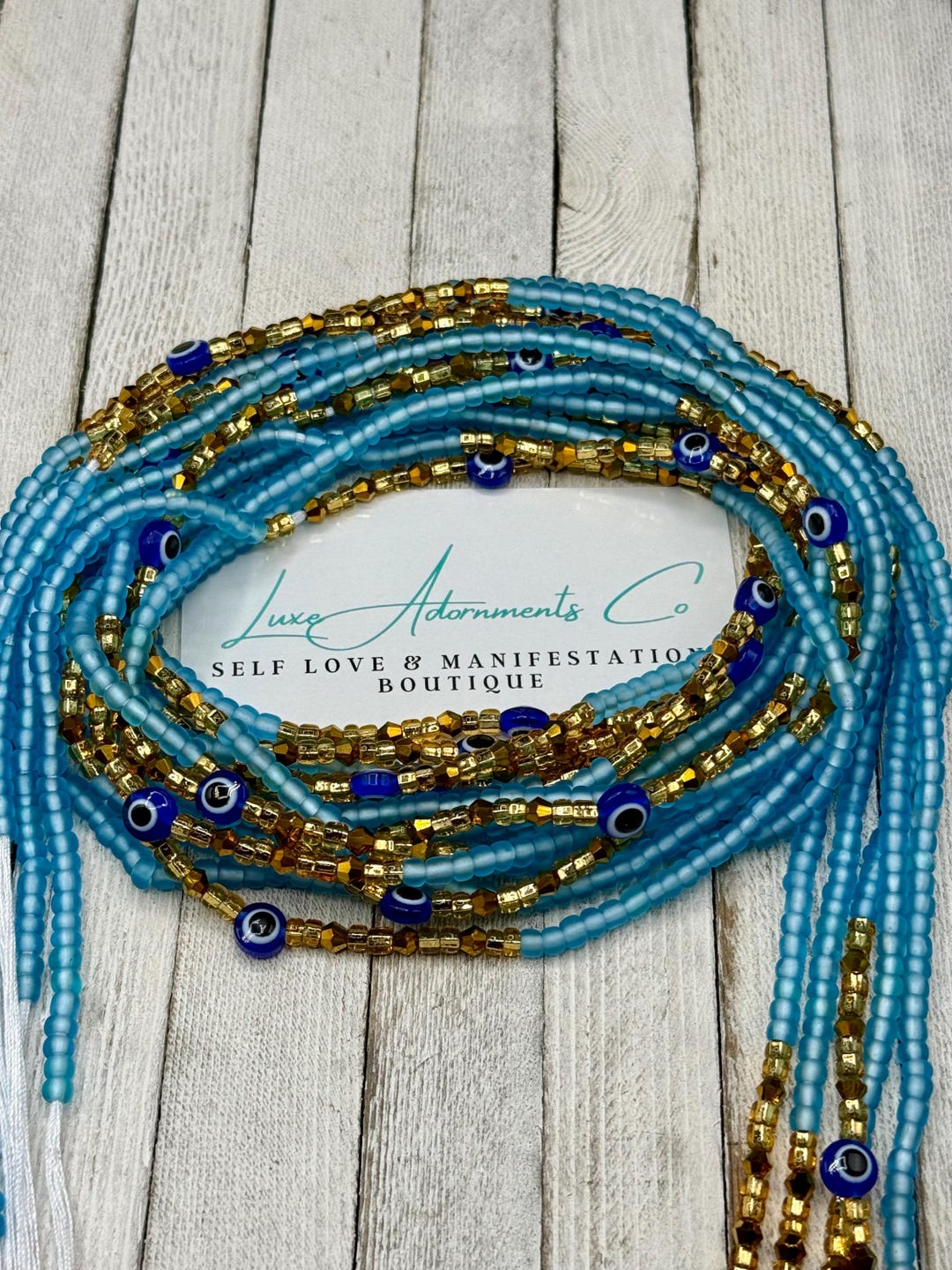 Special Evil Eye WAIST BEAD - Gold Waist Beads - Belly Chain ...