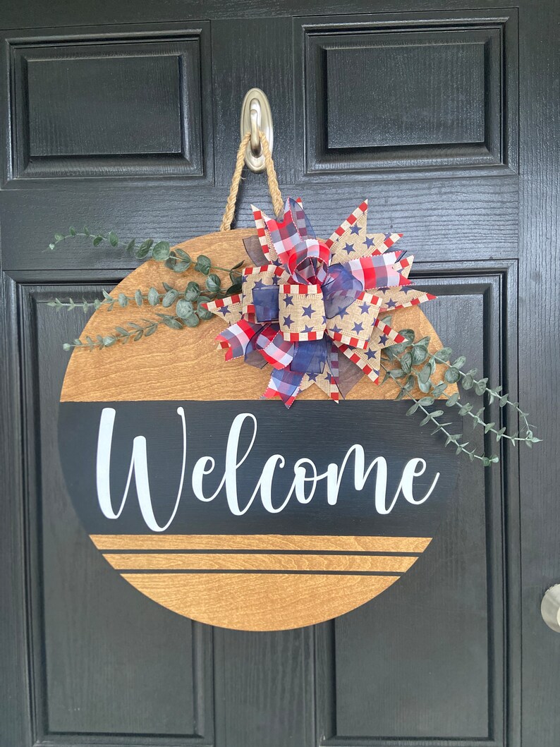 Welcome Sign With Interchangeable Bows Versatile Welcome Sign Welcome ...