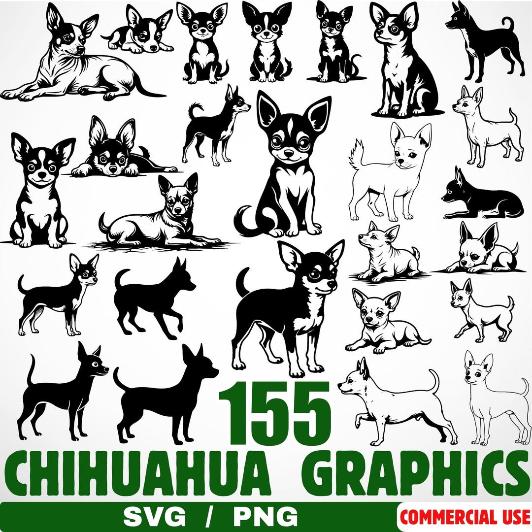 Chihuahua Graphics Bundle SVG Cut Files for Cricut Laser Crafts Instant ...