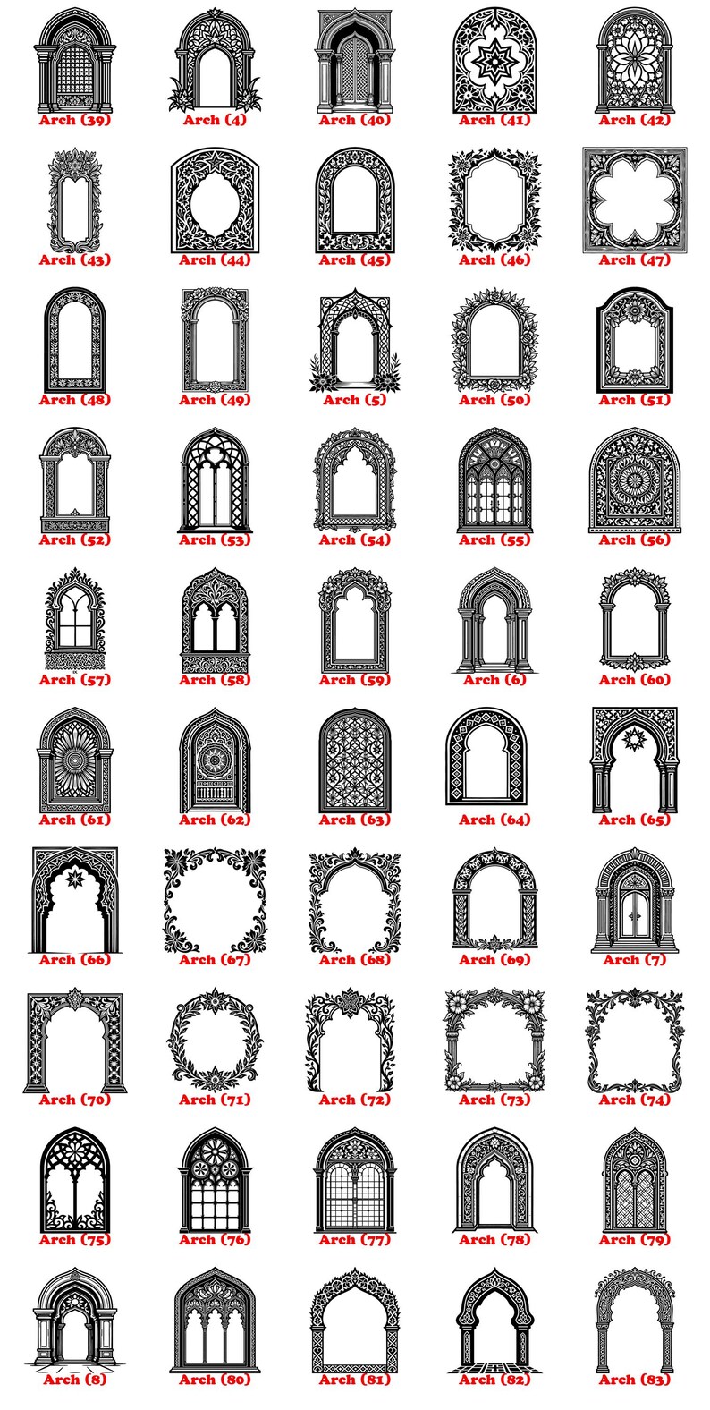 Oriental Arch Isalmic Arch Laser Engrave Files Bundles Decorative ...