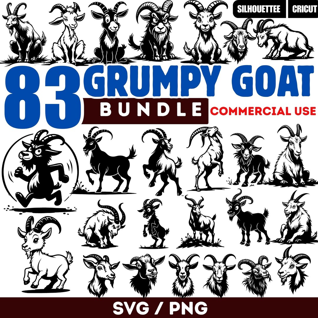 Grumpy Goat SVG Bundle, Farm Animal Designs (digital Download) - Etsy